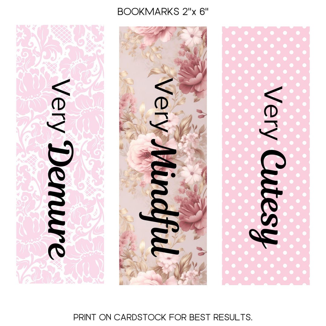 Very Demure Mindful and Cutesy Printable Bookmarks / Set of 3 / Instant ...