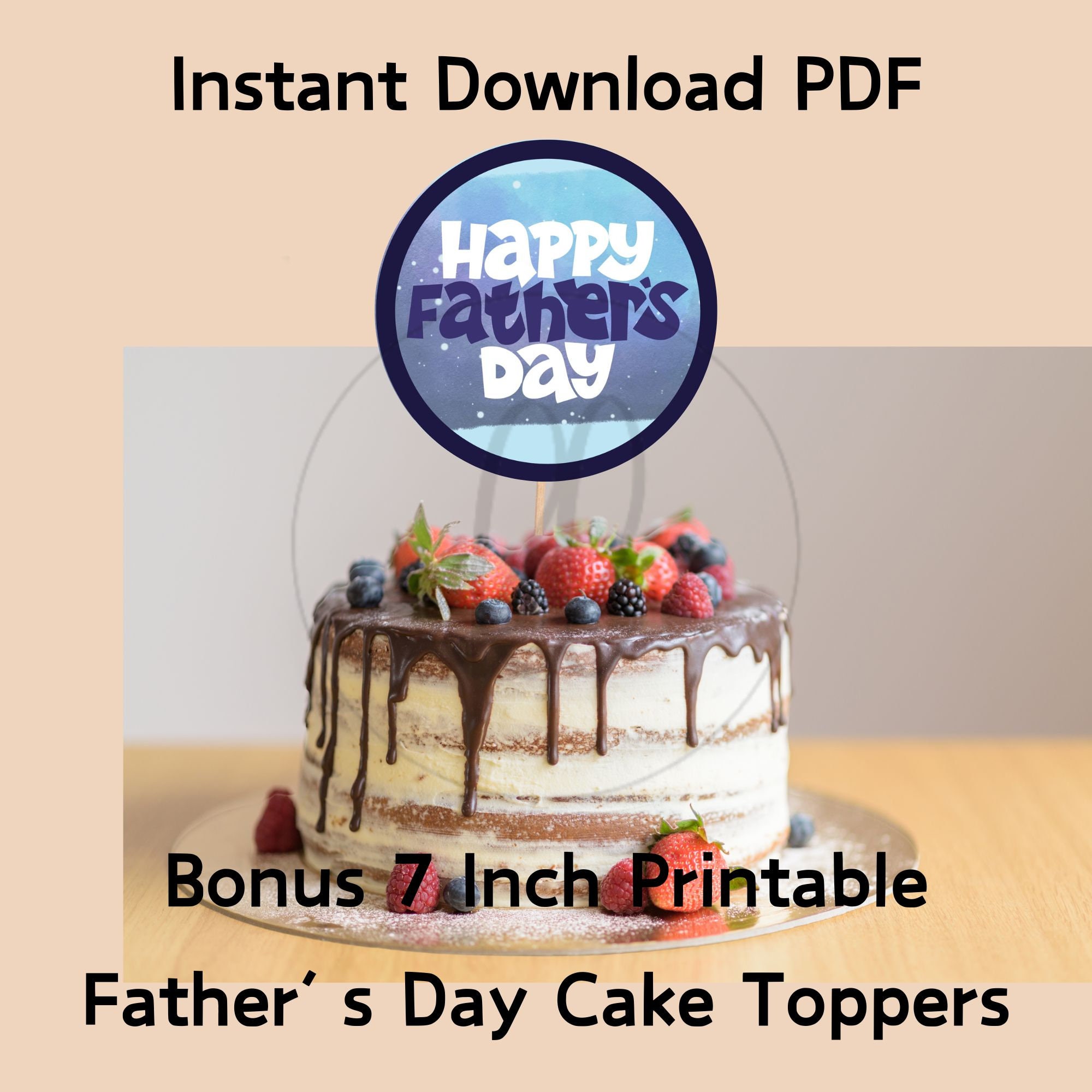 Printable Happy Father's Day Cupcake Toppers (PDF) - Etsy