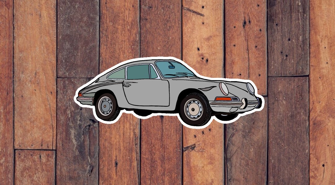 Silver Grey Porsche 912 Vinyl Sticker, Automotive Gift, Car Sticker ...