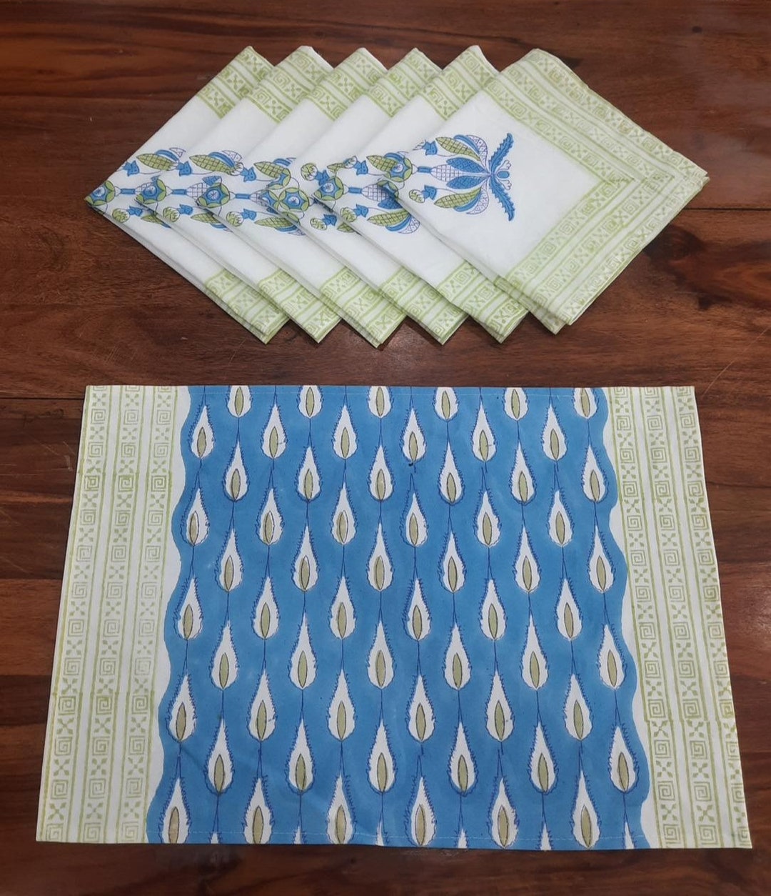 Cotton Hand Block Lock Printing Placemats - Etsy