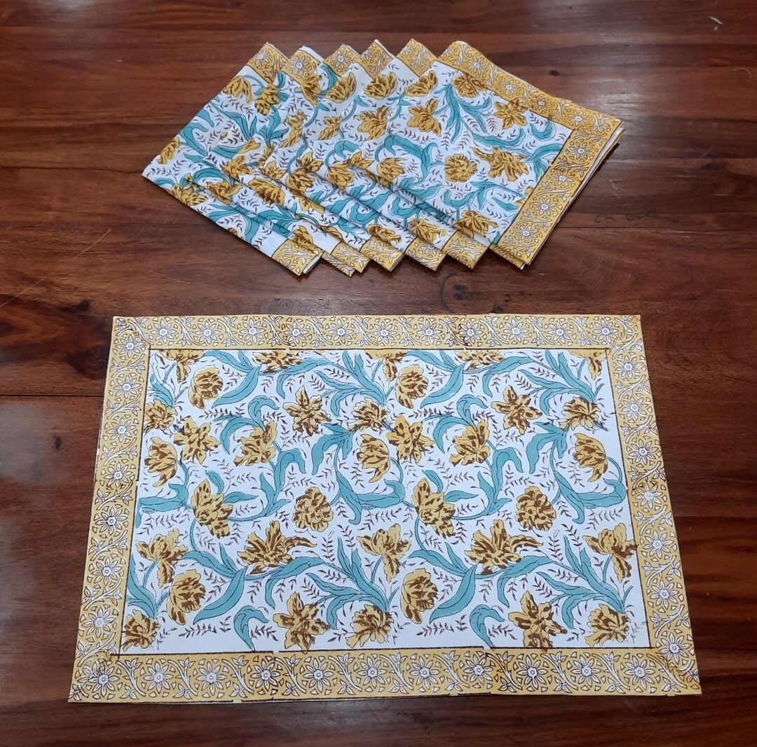 Hand Block Print Placemats - Etsy