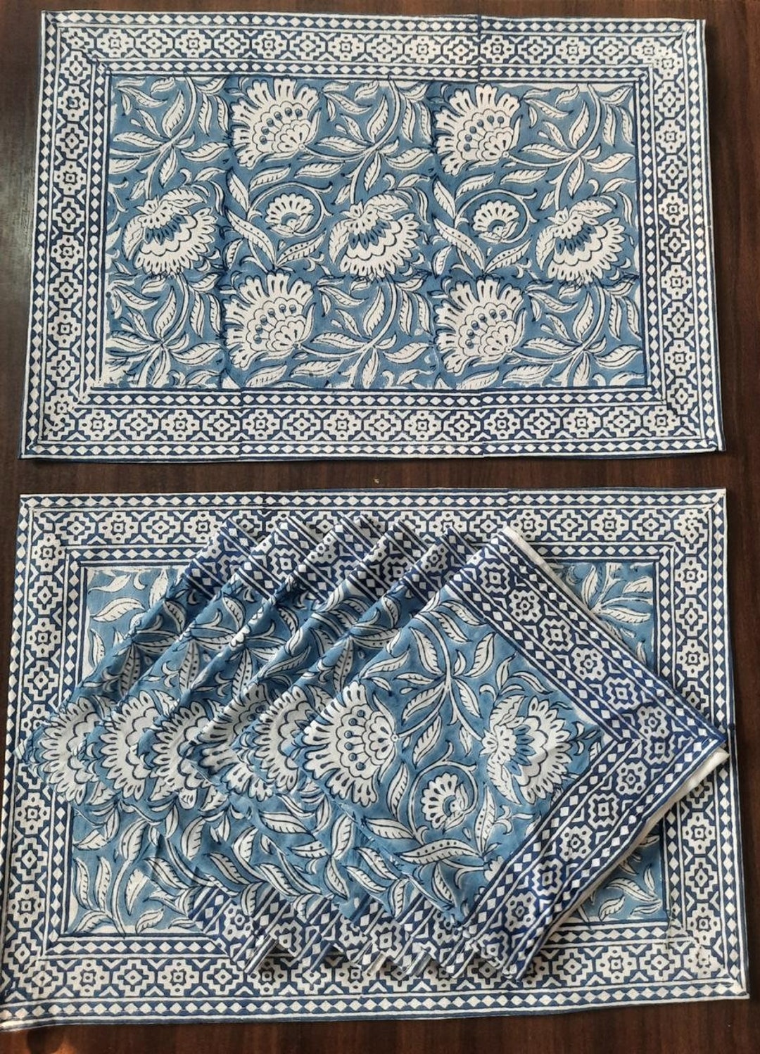 Beautiful Hand Block Print Placemats - Etsy