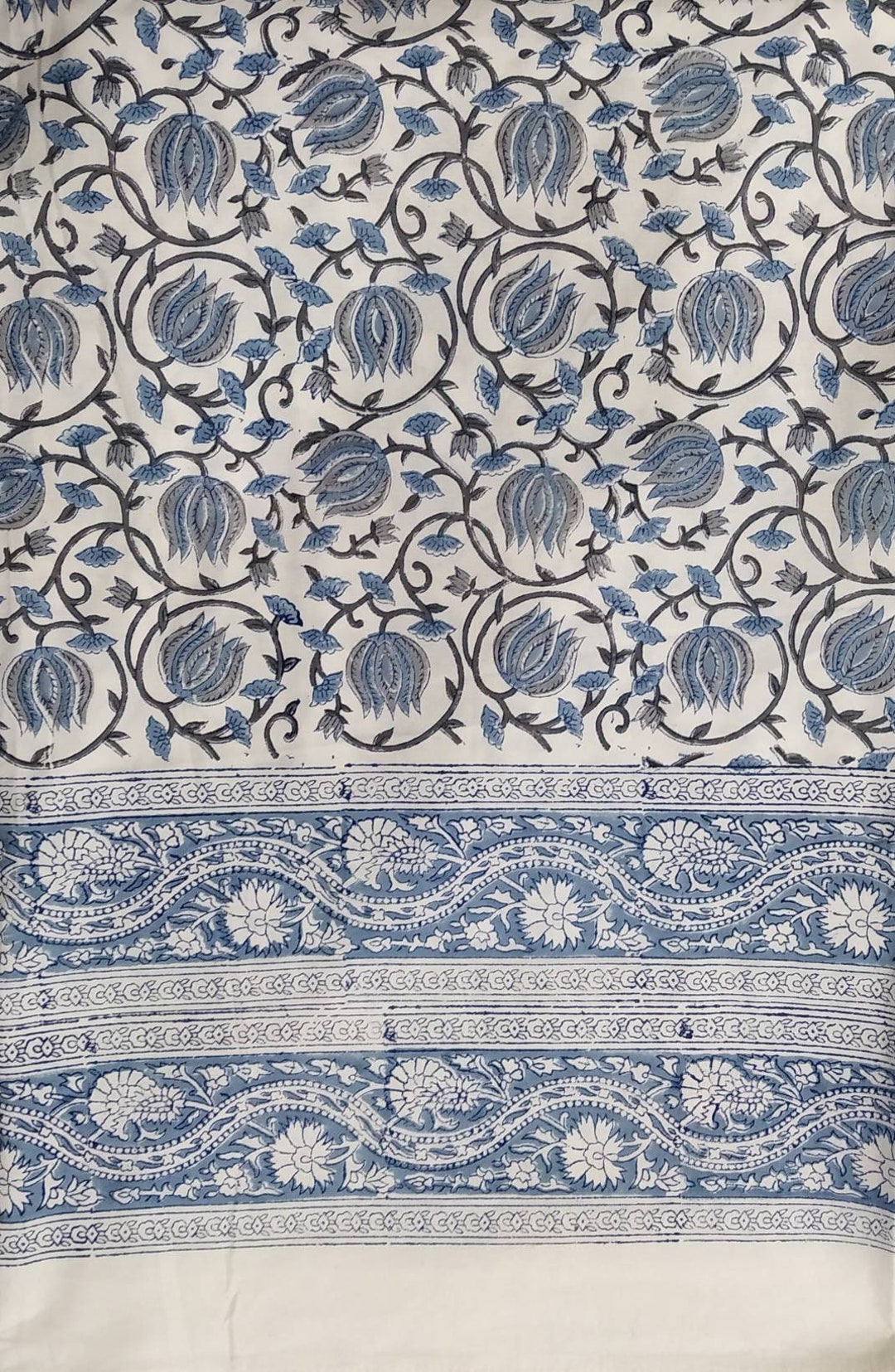 Hand Block Print Cotton Duvet Cover With 2 Pillows - Etsy