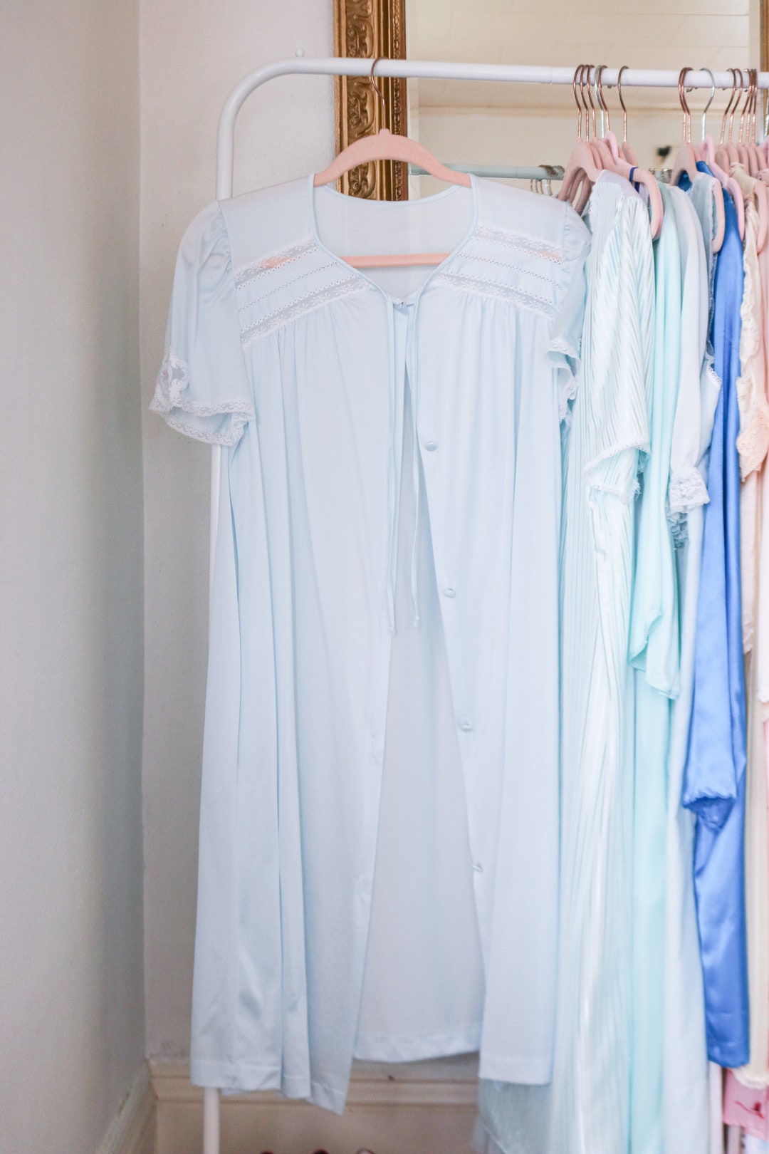 Vintage Lorraine Pastel Cinderella Style Button up Robe (small) - Etsy
