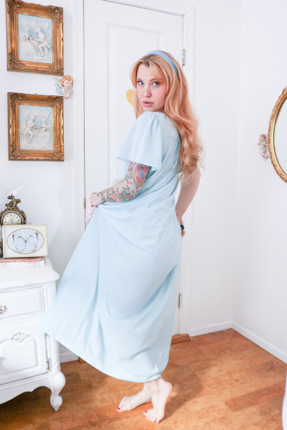 Vintage Shadowline Pastel Blue Princess Nightgown (Sm… - Gem