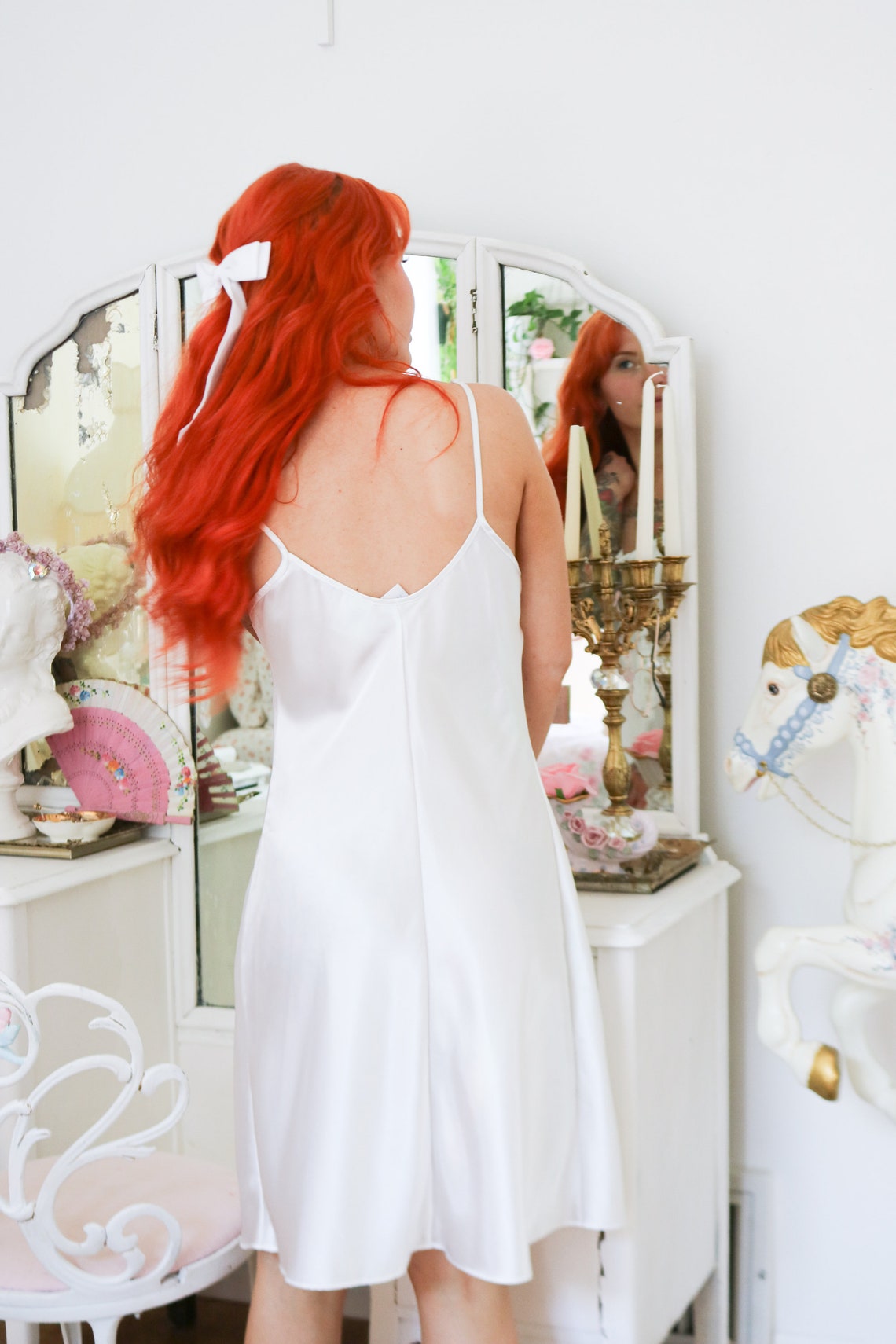 Y2K Secret Treasures Ethereal White Silky Nightgown (large) - Etsy
