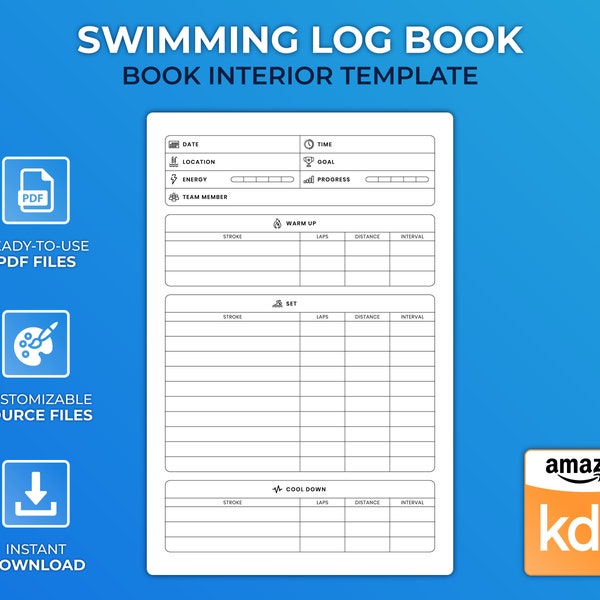 Swimming Log Book - Etsy