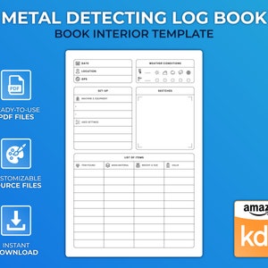 KDP Interior Template Metal Detecting Log Book Low Content Design - Etsy