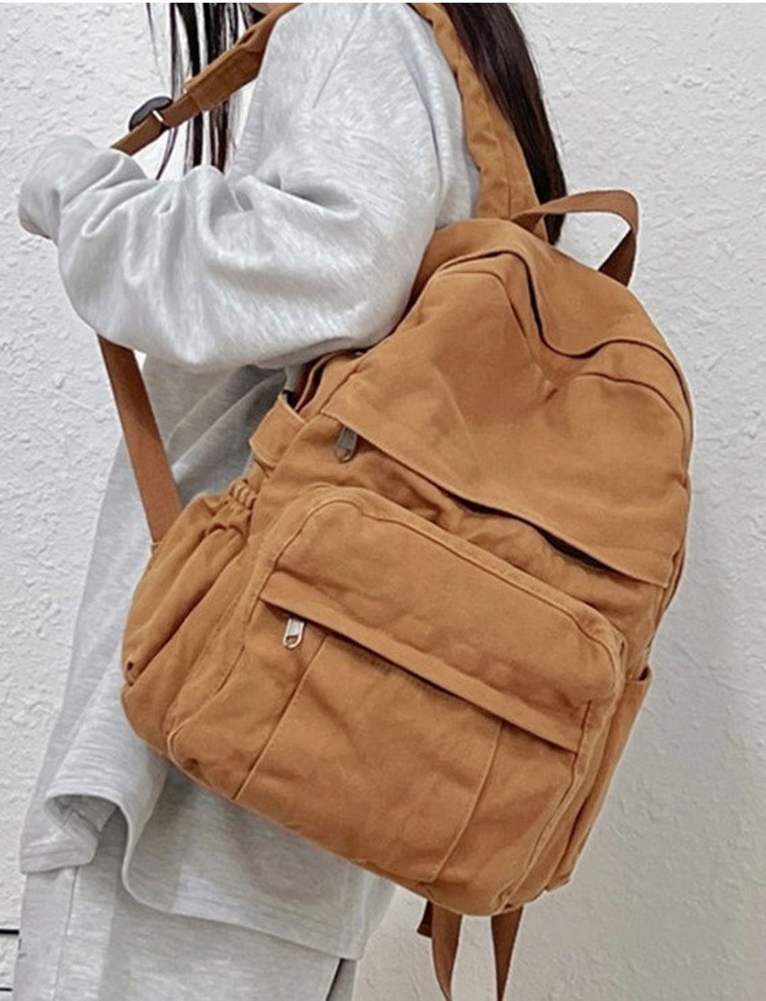 Canvas RUCKSACK 100% Cotton in a Lovely Vintage Caramel - Etsy