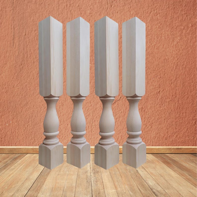 Handcrafted Pine Wood Turned Legs DIY Furniture Legs for Coffee Tables ...