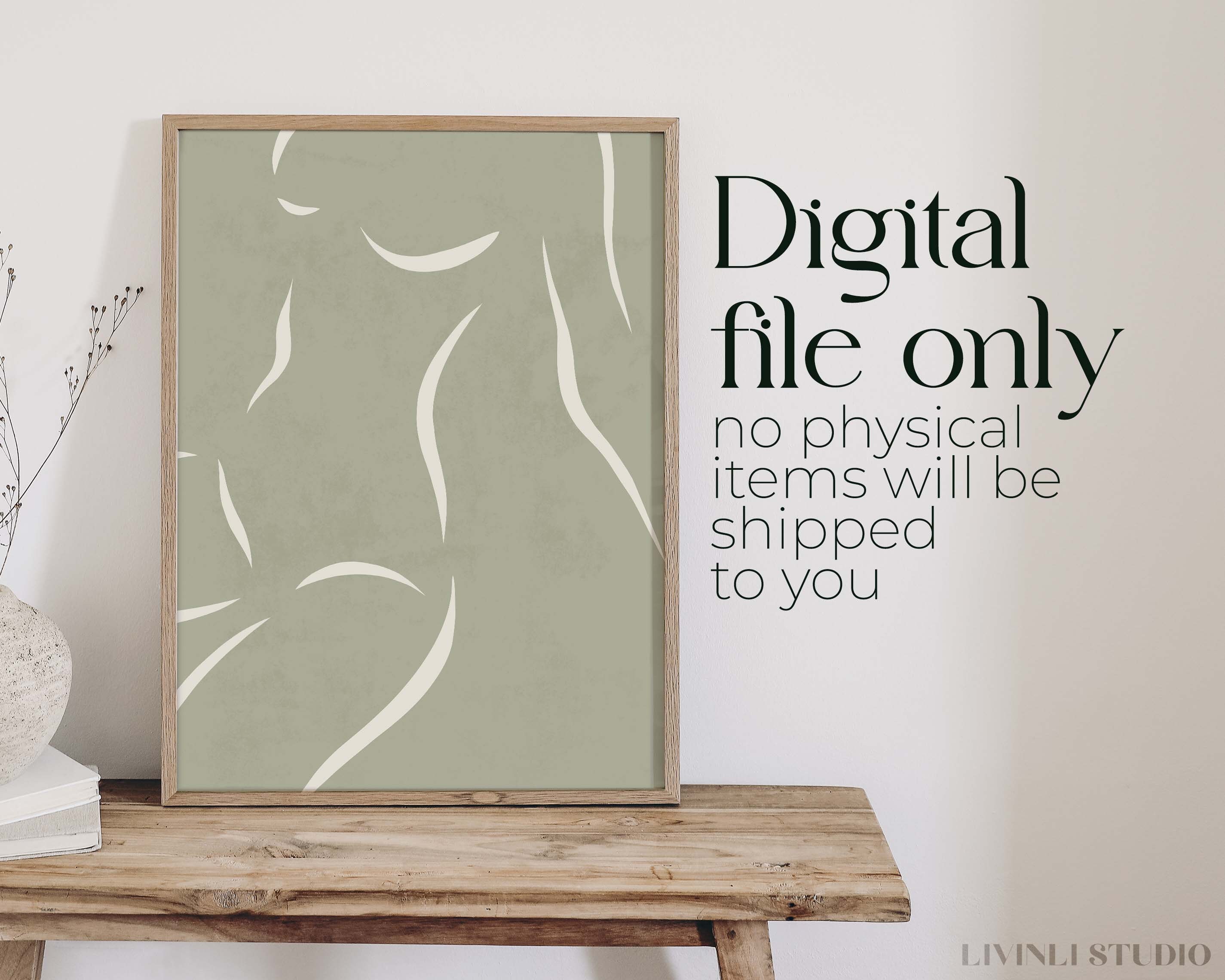 Green Body Art Sage Green Abstract Woman Wall Art Print - Etsy