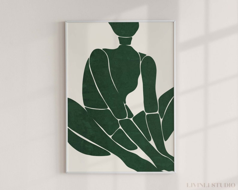 Green Body Art Emerald Green Abstract Woman Body Wall Art - Etsy