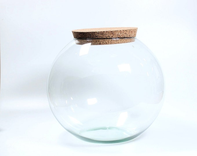 Large Ball Terrarium Glass Container 25cm Closed Terrariums Jar With ...