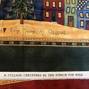 Deb Strain for Moda, A Village Christmas Panel, Vintage Fabric ...