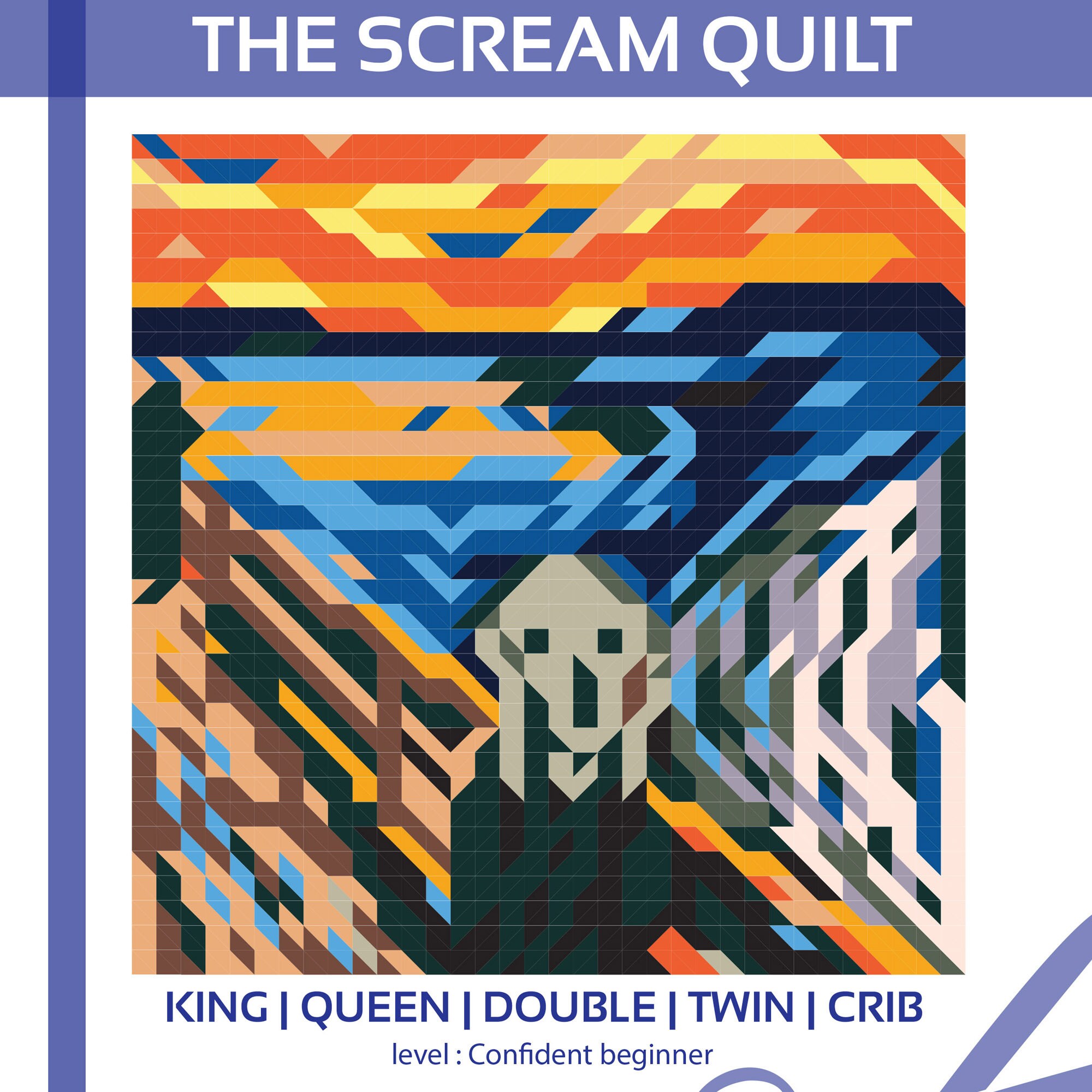The Scream Quilt Pattern Pdf Download. Beginner / Novice Friendly ...