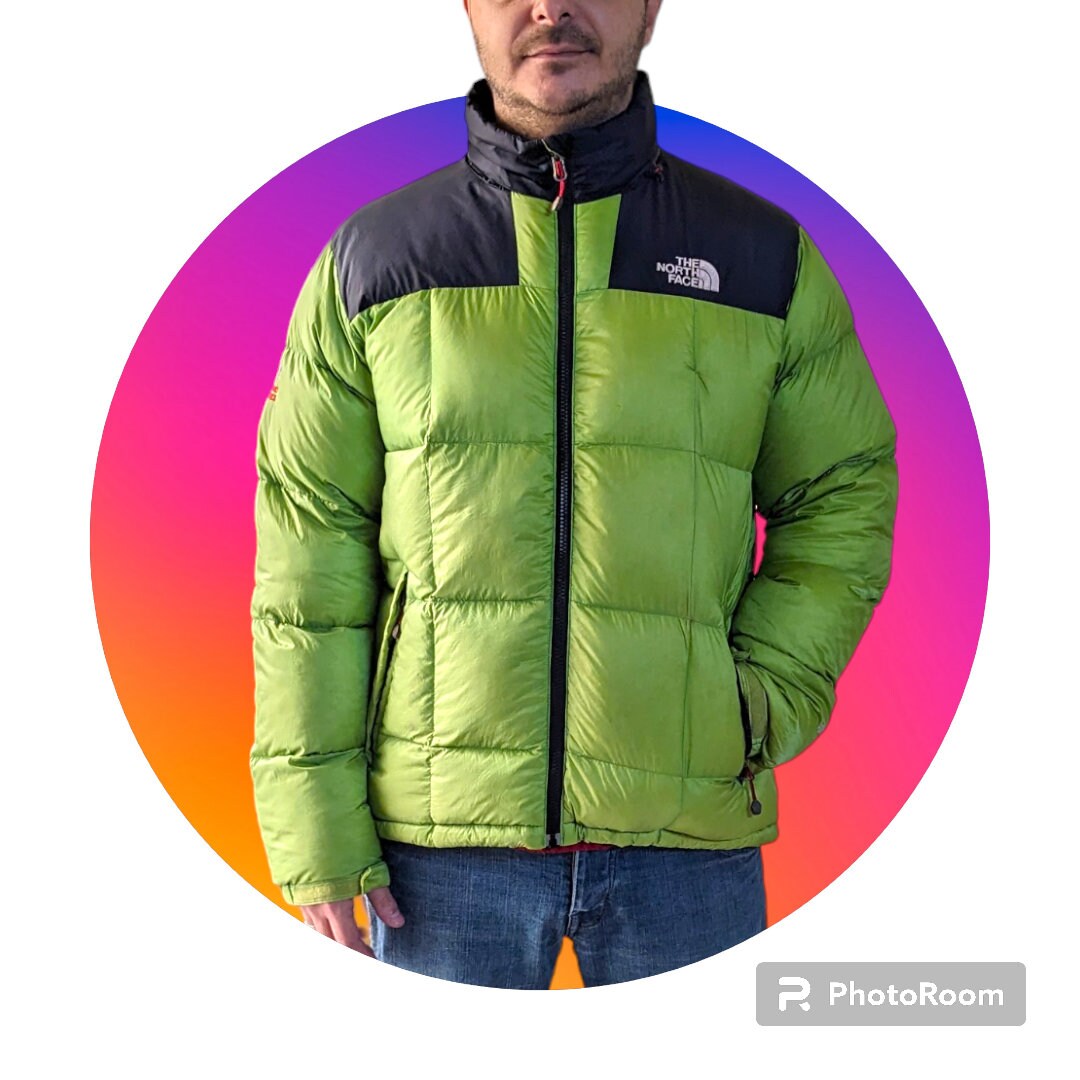 RARE the North Face Puffer Jacket Mens 800 Lahoste Lime - Etsy