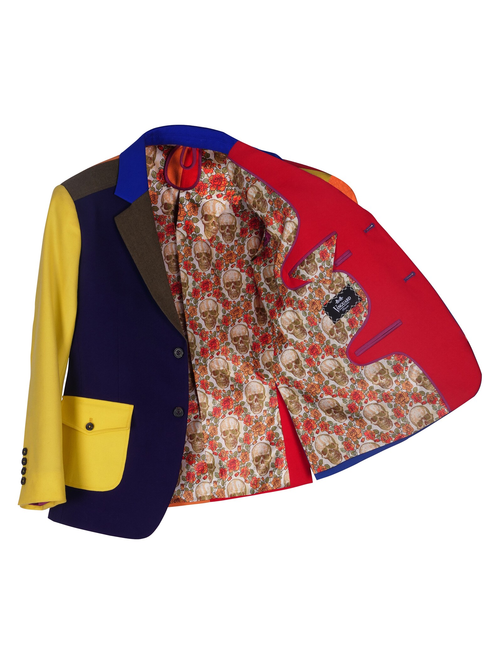 Custom Multi Coloured Flannel Blazer, Mens Designer Jacket, Skull ...