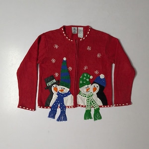 L-3X Christmas Themed Cardigans | Retro 80-90's Ramiecotton Handmade ...
