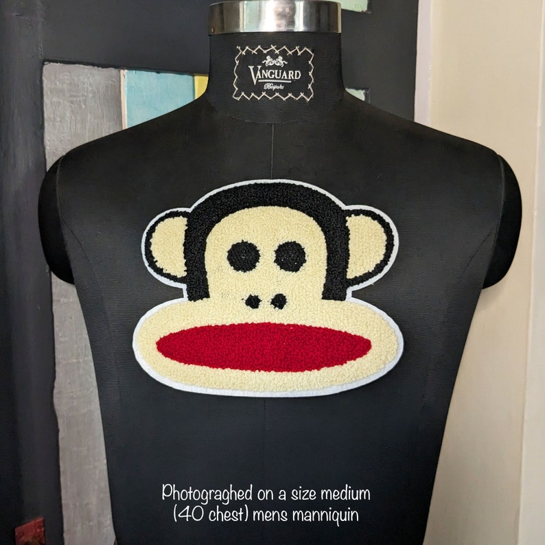 Funny Monkey Face Chenille Patch, Iron-on or Sew In. Large Paul Monkey ...