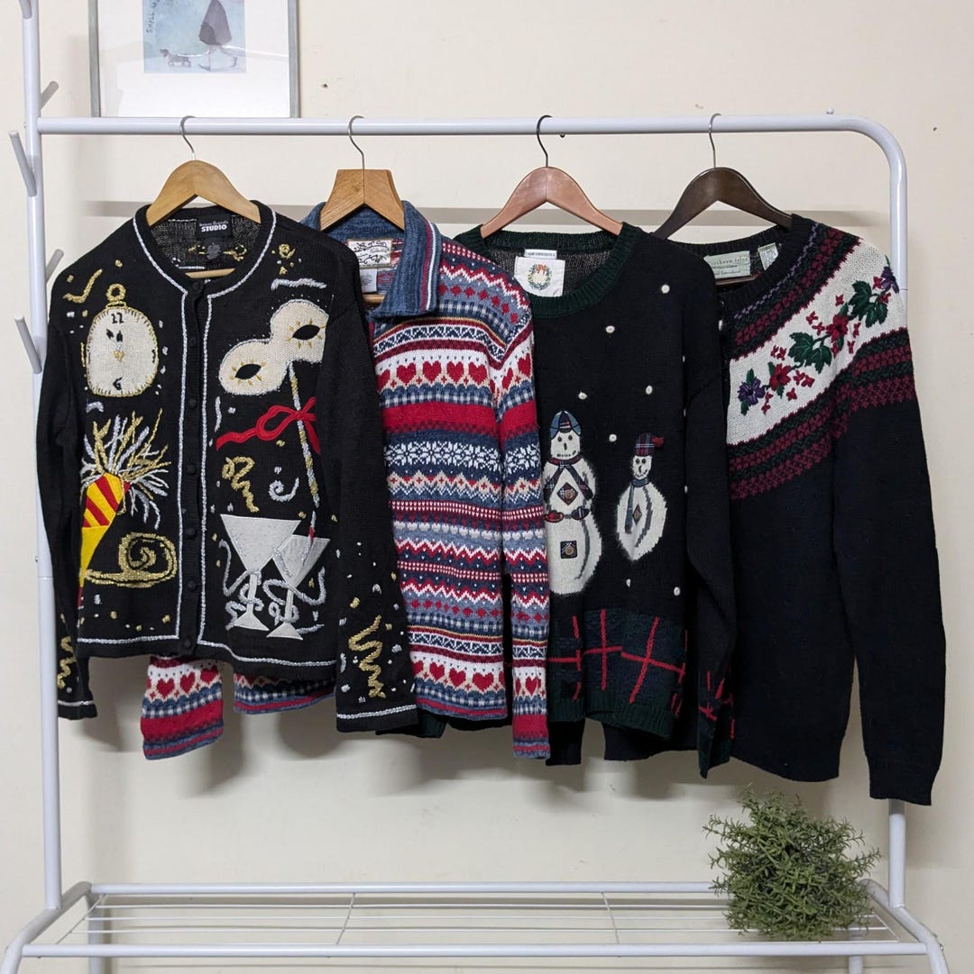 Large Size Vintage Christmas Themed Sweaters | Retro 80-90's ...