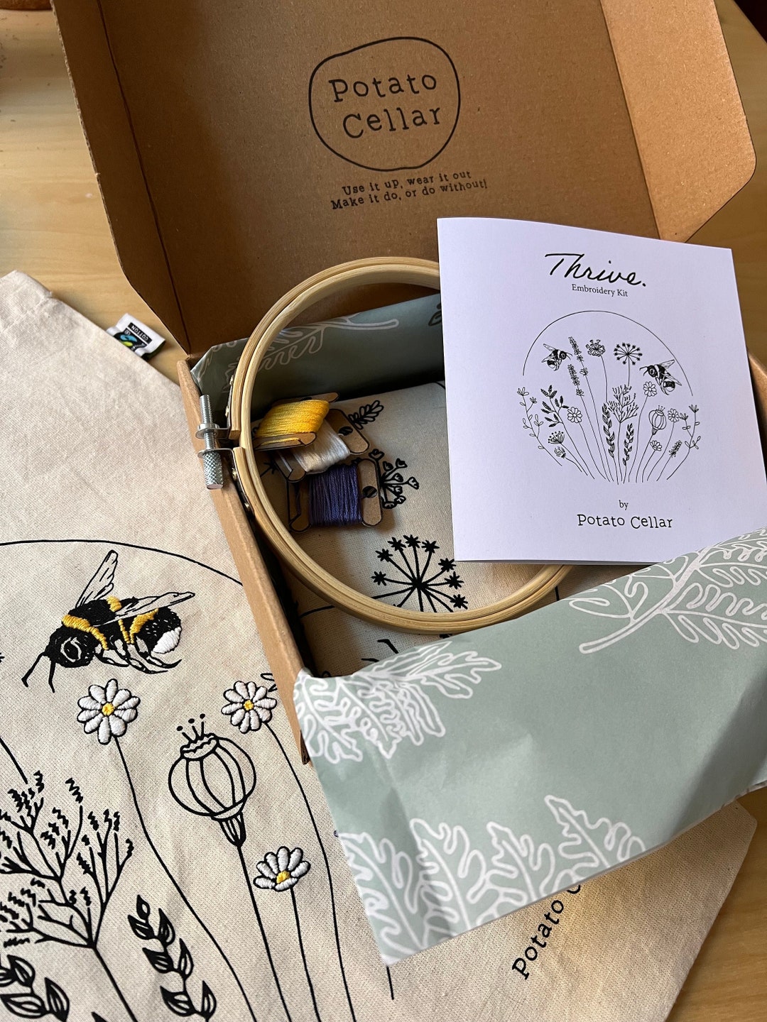 Thrive Tote Bag Embroidery Kit - Etsy