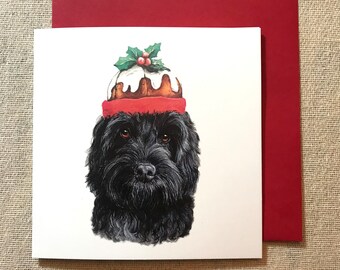 Black Cockapoo Dog Christmas Card - Etsy