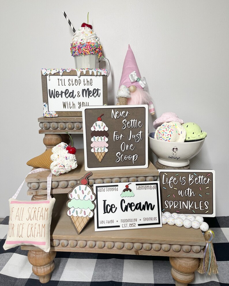 Ice Cream Signs / Ice Cream Decor / Everyday Decor / Summer - Etsy