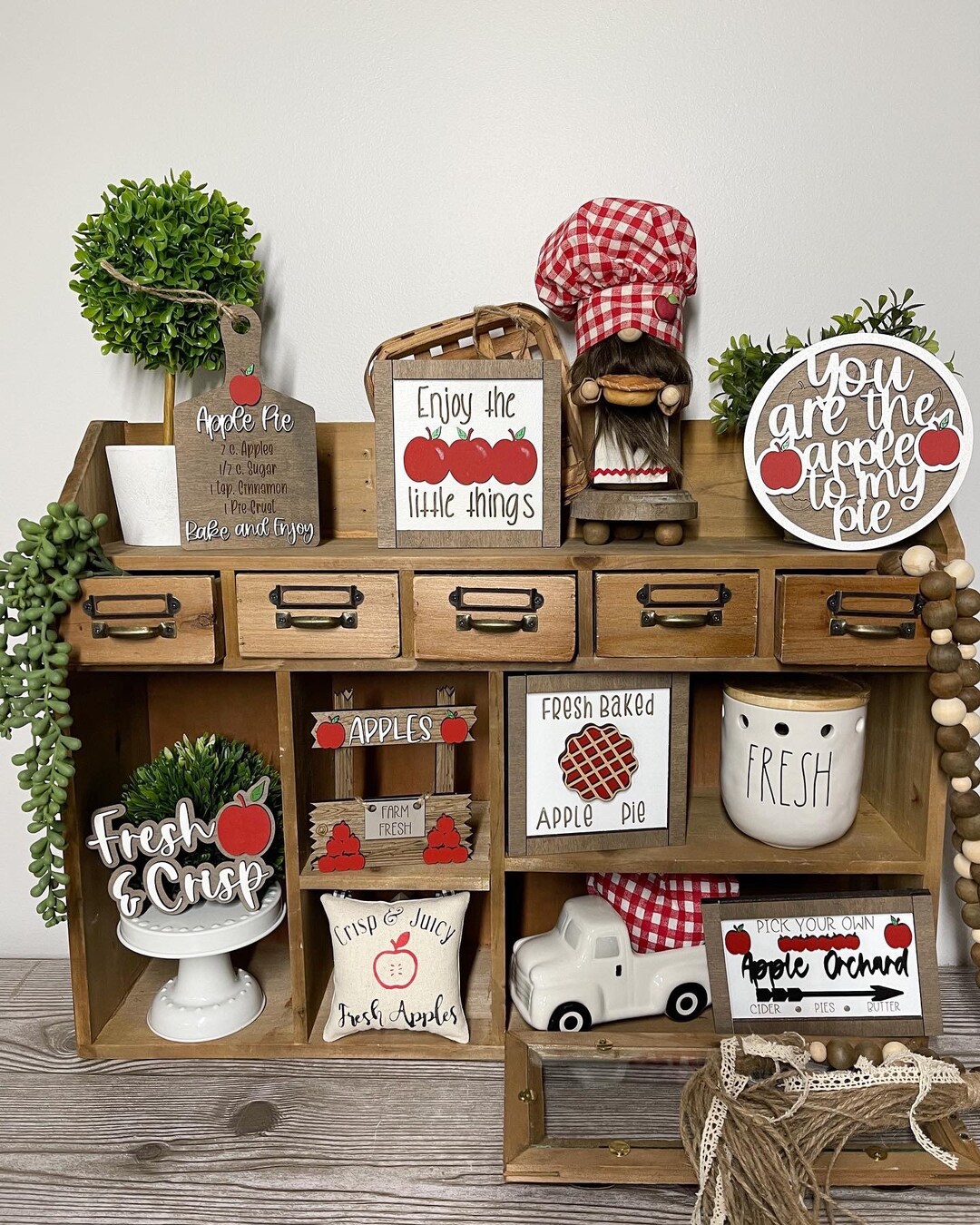 Apple Tiered Tray Decor, Apple Kitchen Decor, Apple Home Decor, Fall ...