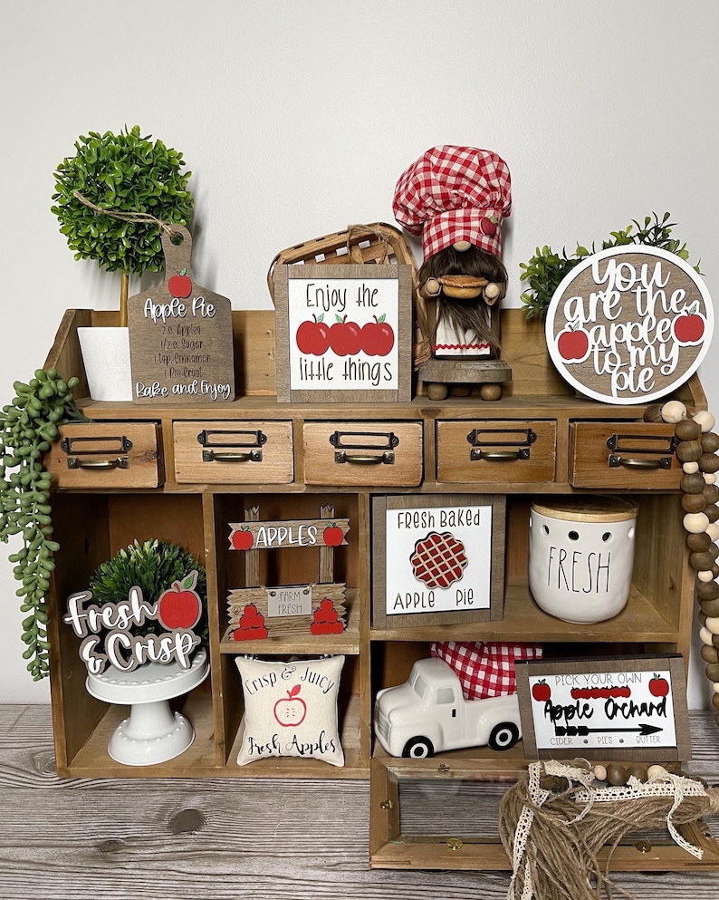 Apple Tiered Tray Decor Apple Kitchen Decor Apple Home - Etsy
