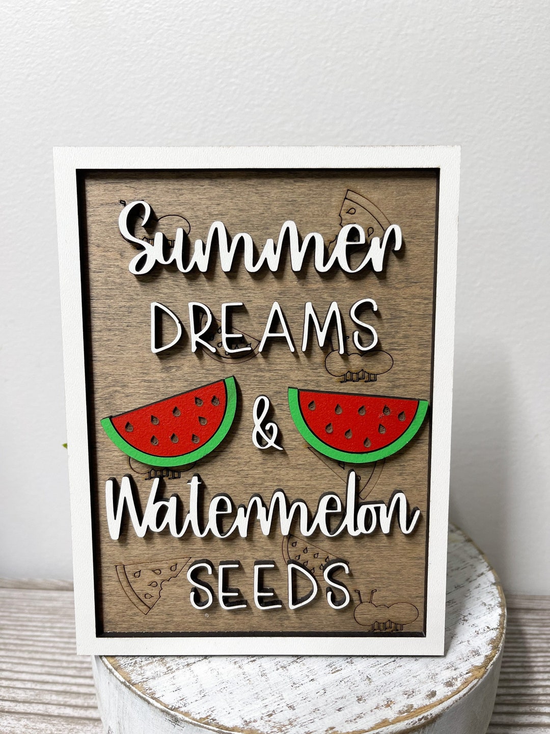 Watermelon Decor, Summer Decor, Summer Tiered Tray Decor, Watermelon ...