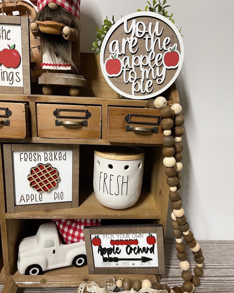 Apple Tiered Tray Decor Apple Kitchen Decor Apple Home - Etsy