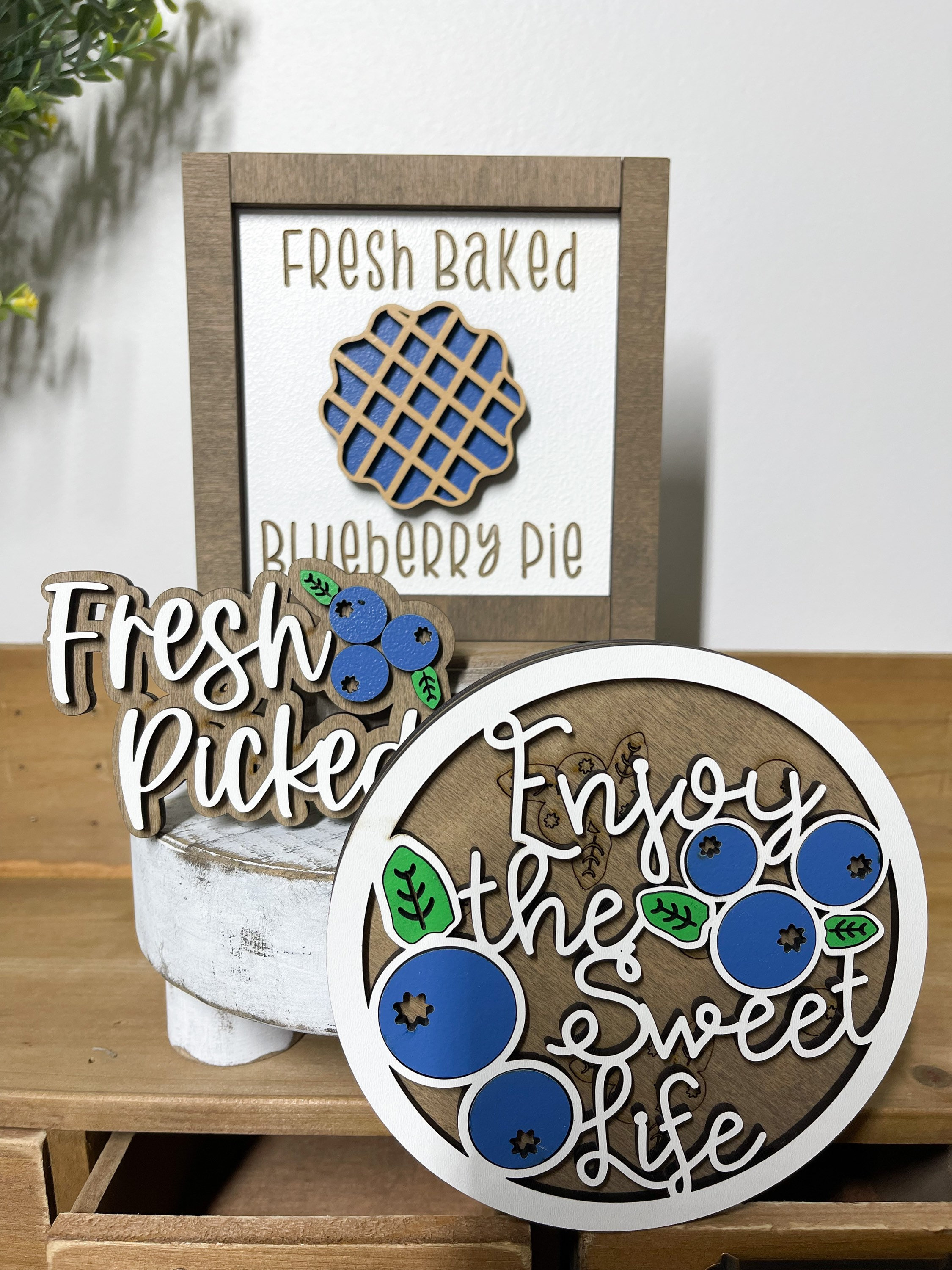 Blueberry Decor Summer Decor Spring Decor Blueberry Tiered - Etsy