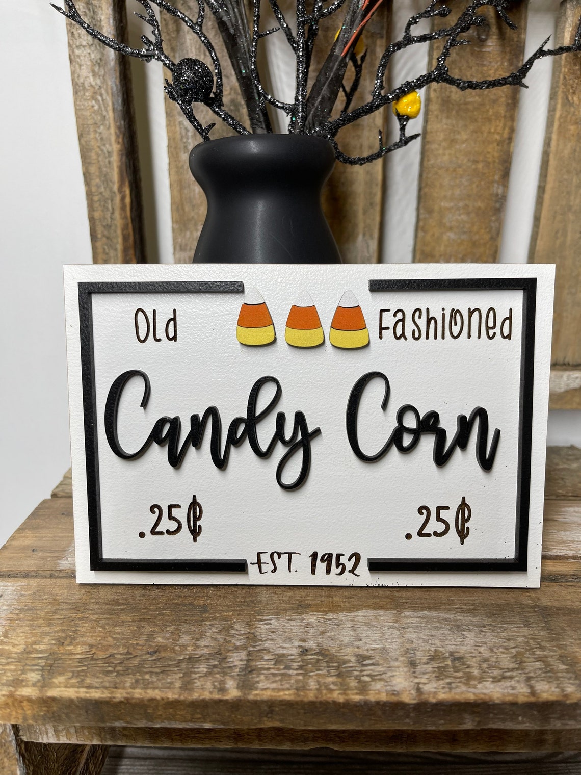Candy Corn Decor Candy Corn Signs Candy Corn Tiered Tray - Etsy