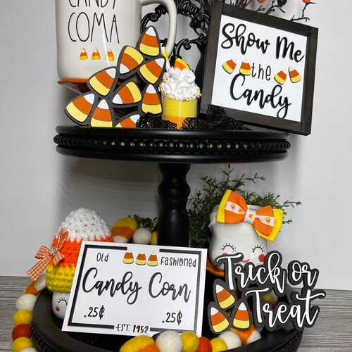 Candy Corn Tiered Tray Set - Etsy