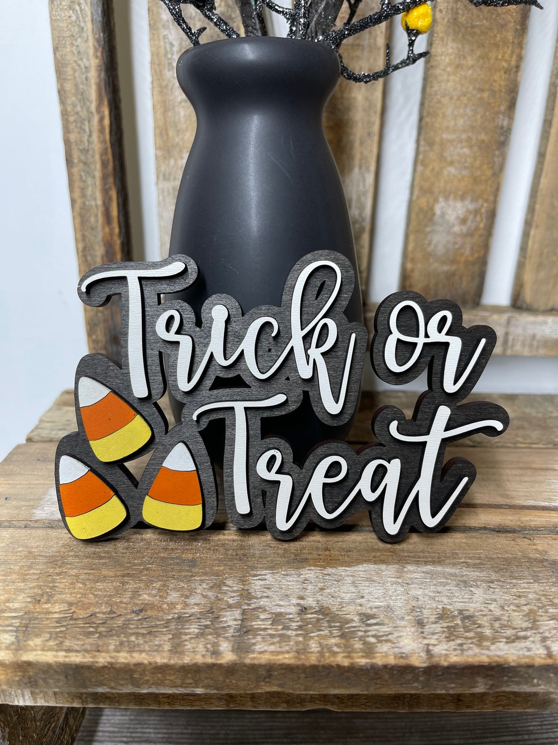 Candy Corn Decor Candy Corn Signs Candy Corn Tiered Tray - Etsy