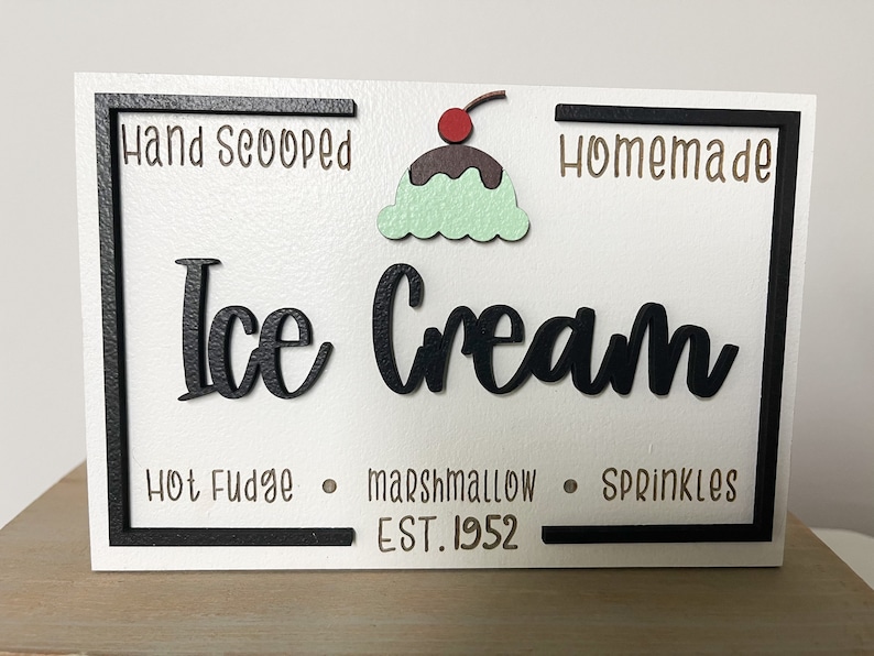 Ice Cream Signs, Ice Cream Decor, Everyday Decor, Summer Signs, Tiered ...
