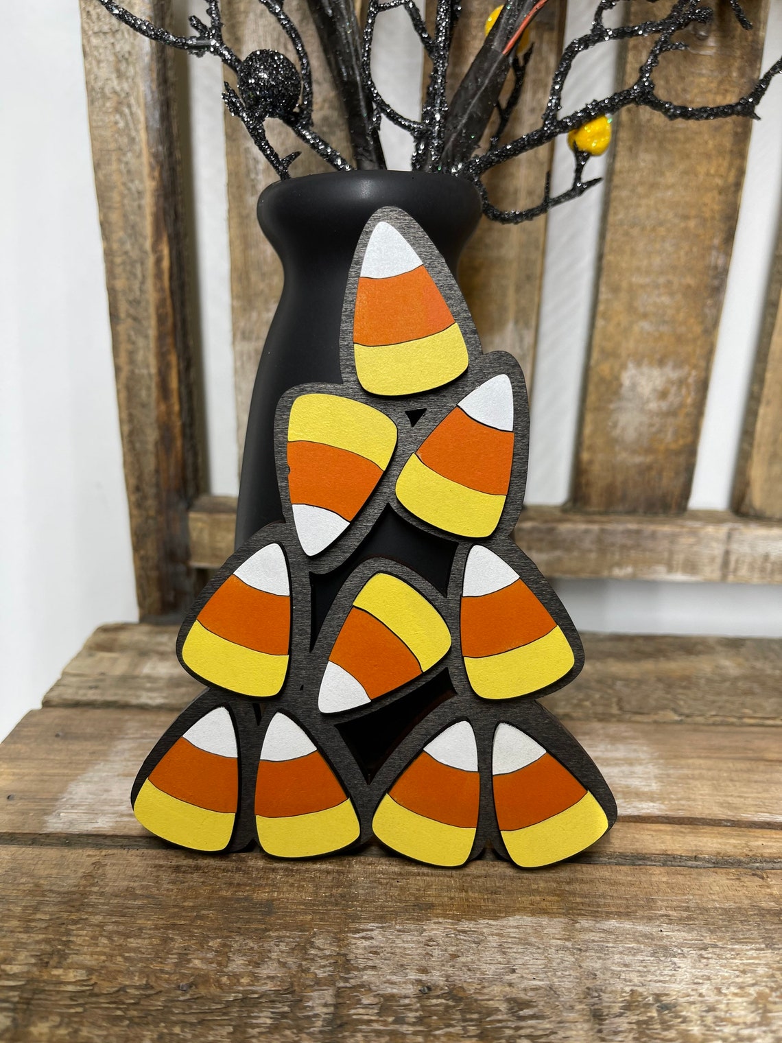 Candy Corn Decor Candy Corn Signs Candy Corn Tiered Tray - Etsy