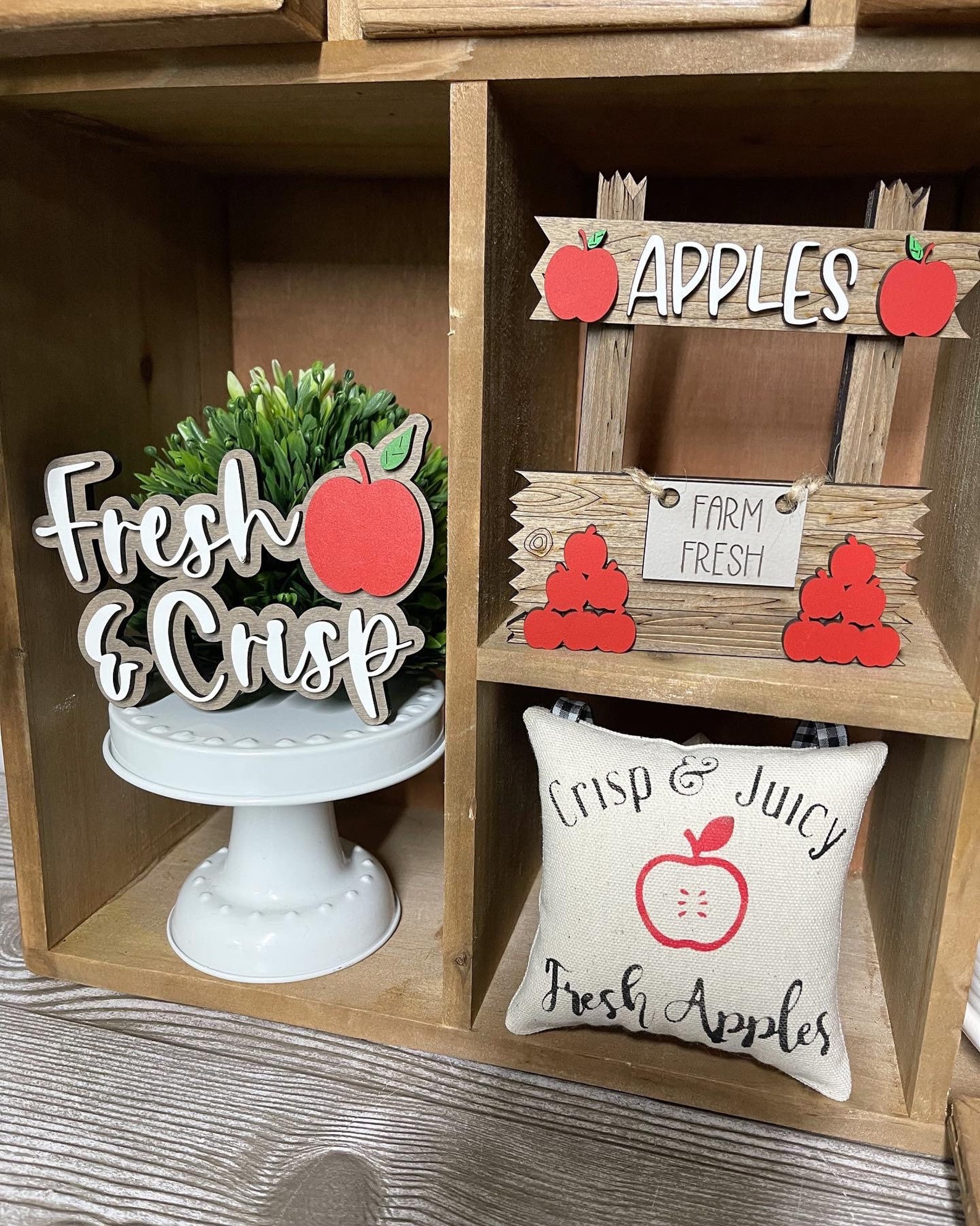 Apple Tiered Tray Decor Apple Kitchen Decor Apple Home - Etsy