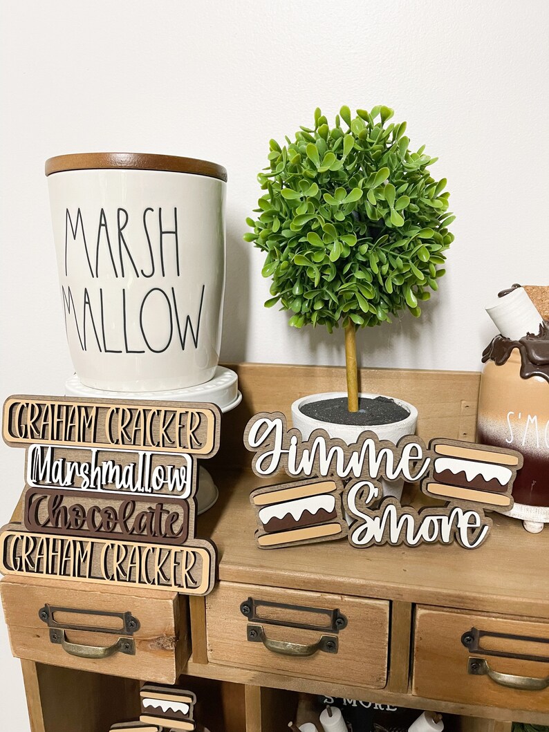 S’mores Decor, S’mores Kitchen Decor, S’mores Signs, S’mores Tiered ...