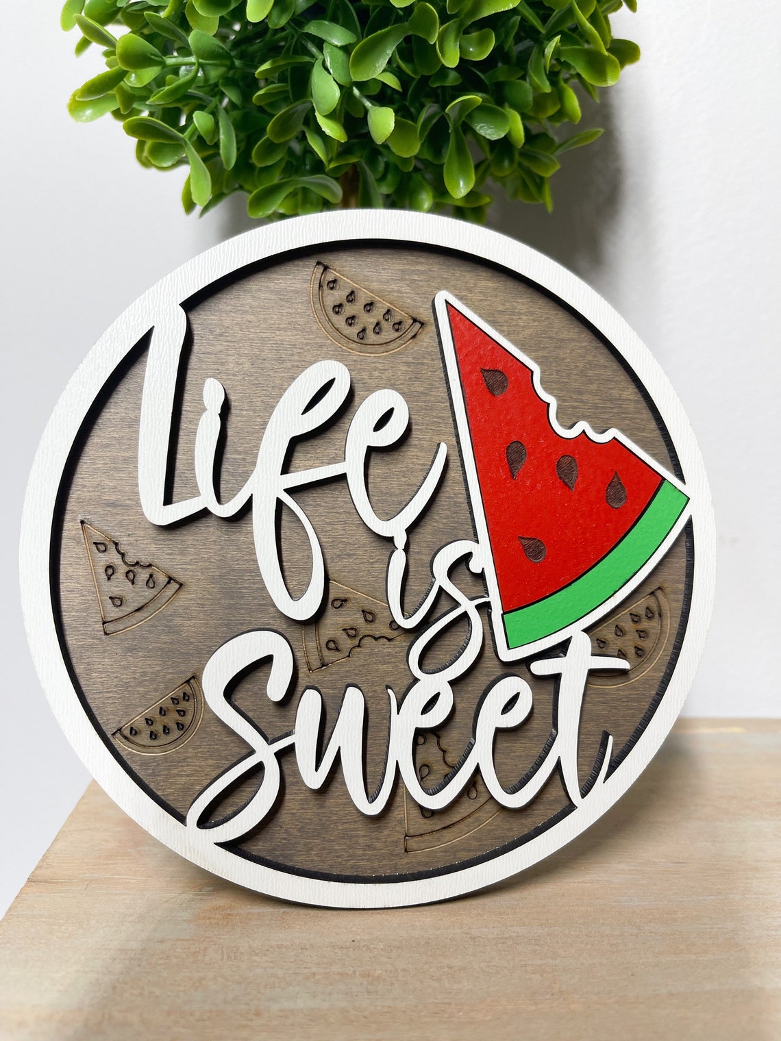 Watermelon Decor, Summer Decor, Summer Signs, Wood Signs, Tiered Tray ...