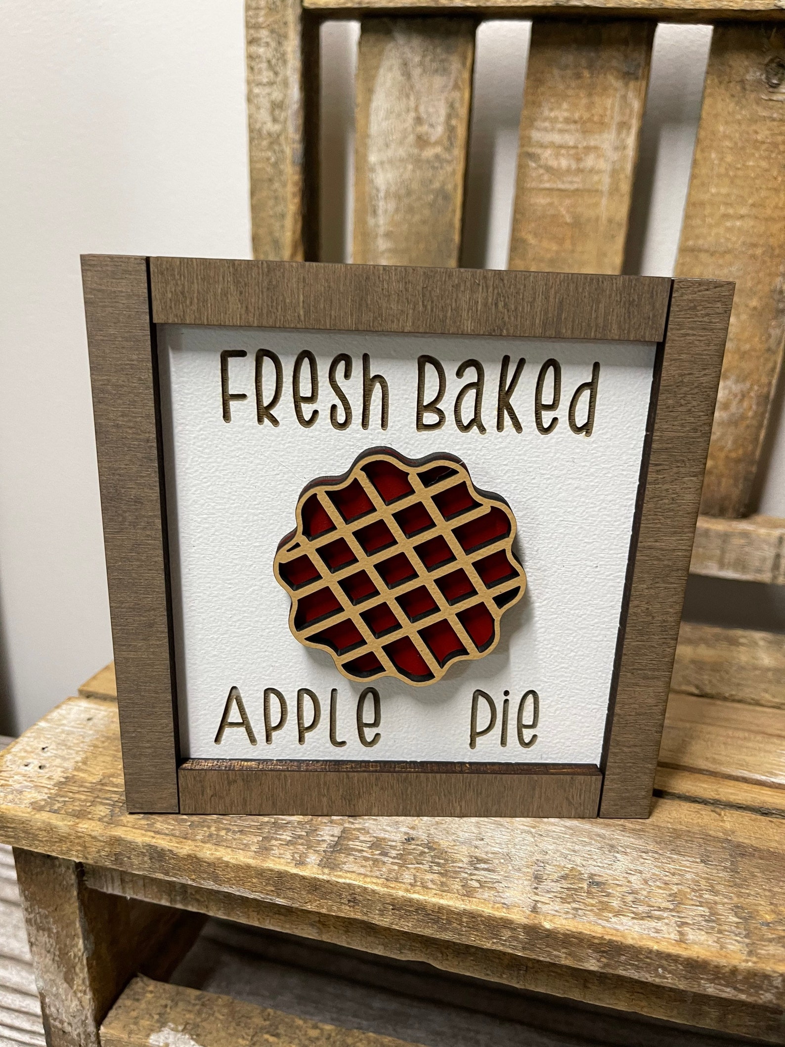 Apple Tiered Tray Decor Apple Kitchen Decor Apple Home - Etsy