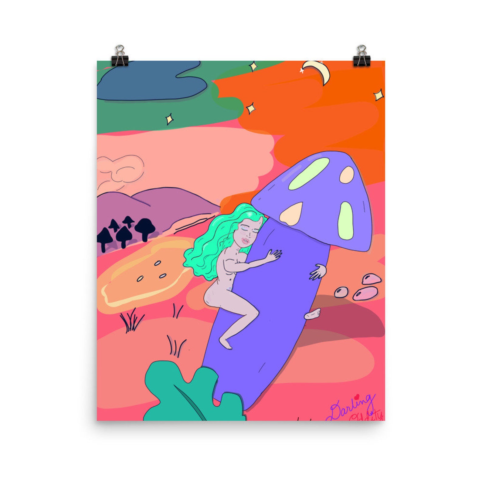 Magic Mushroom Sexy Trippy Art Photo Paper Poster Etsy