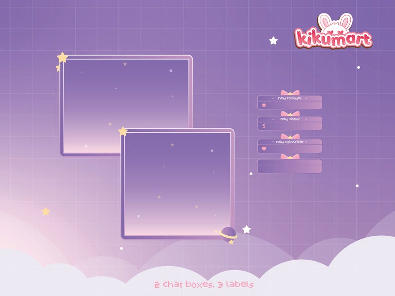 Cute Galaxy Cozy Overlay Package for Twitch, Cute Windows Theme Overlay ...