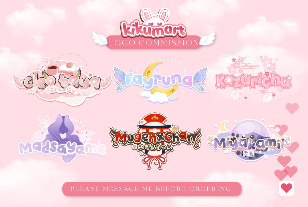 Cute Kawaii Vtuber Stream Logo Commission custom Design - Etsy Singapore