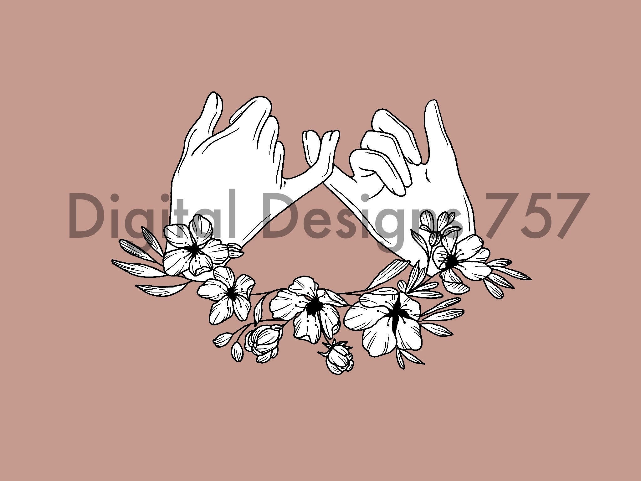 Pinky Promise Flower Tattoo Design - Etsy