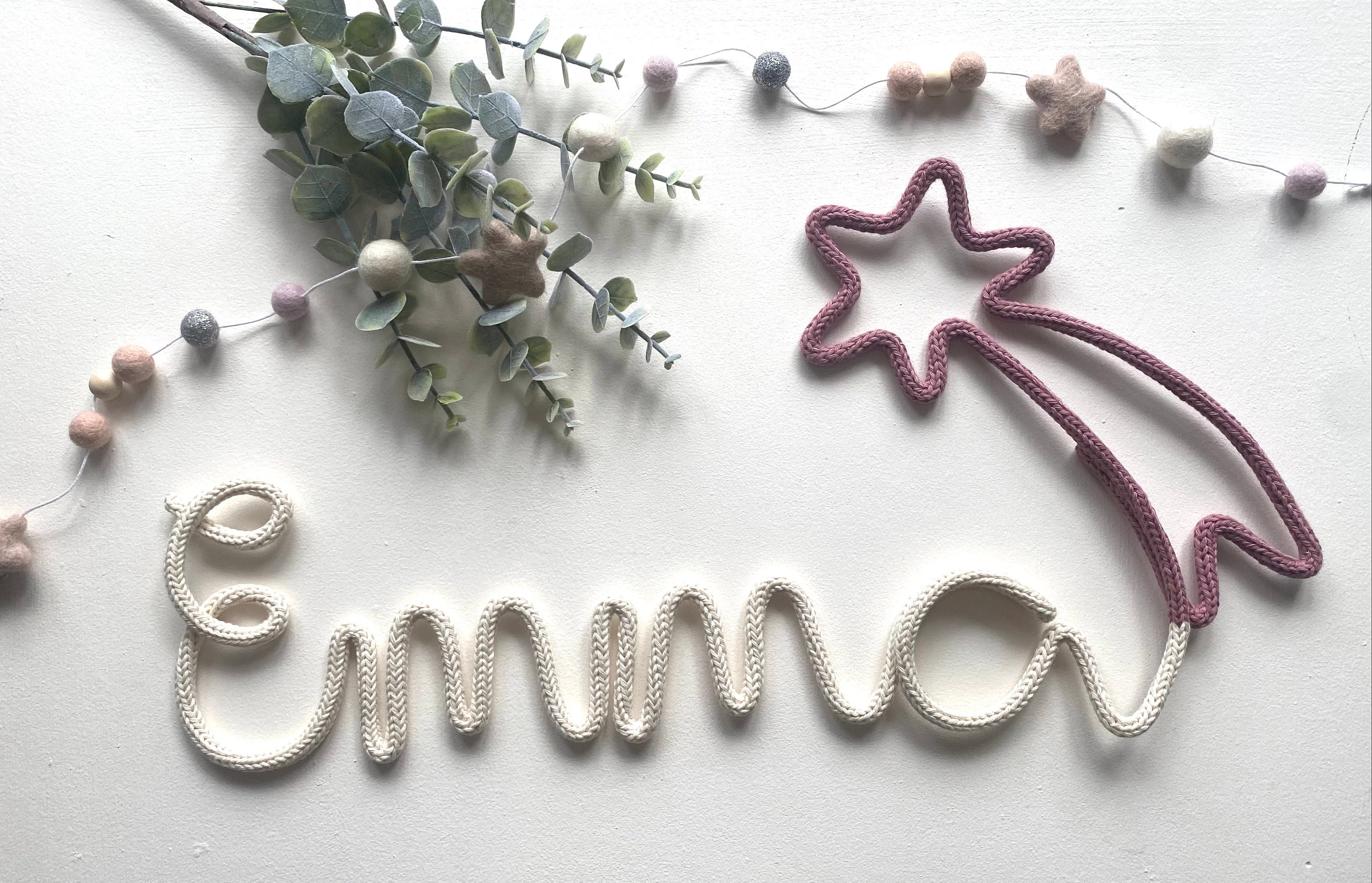 Personalised Wire Words With Shooting Star Knitted Words - Etsy UK