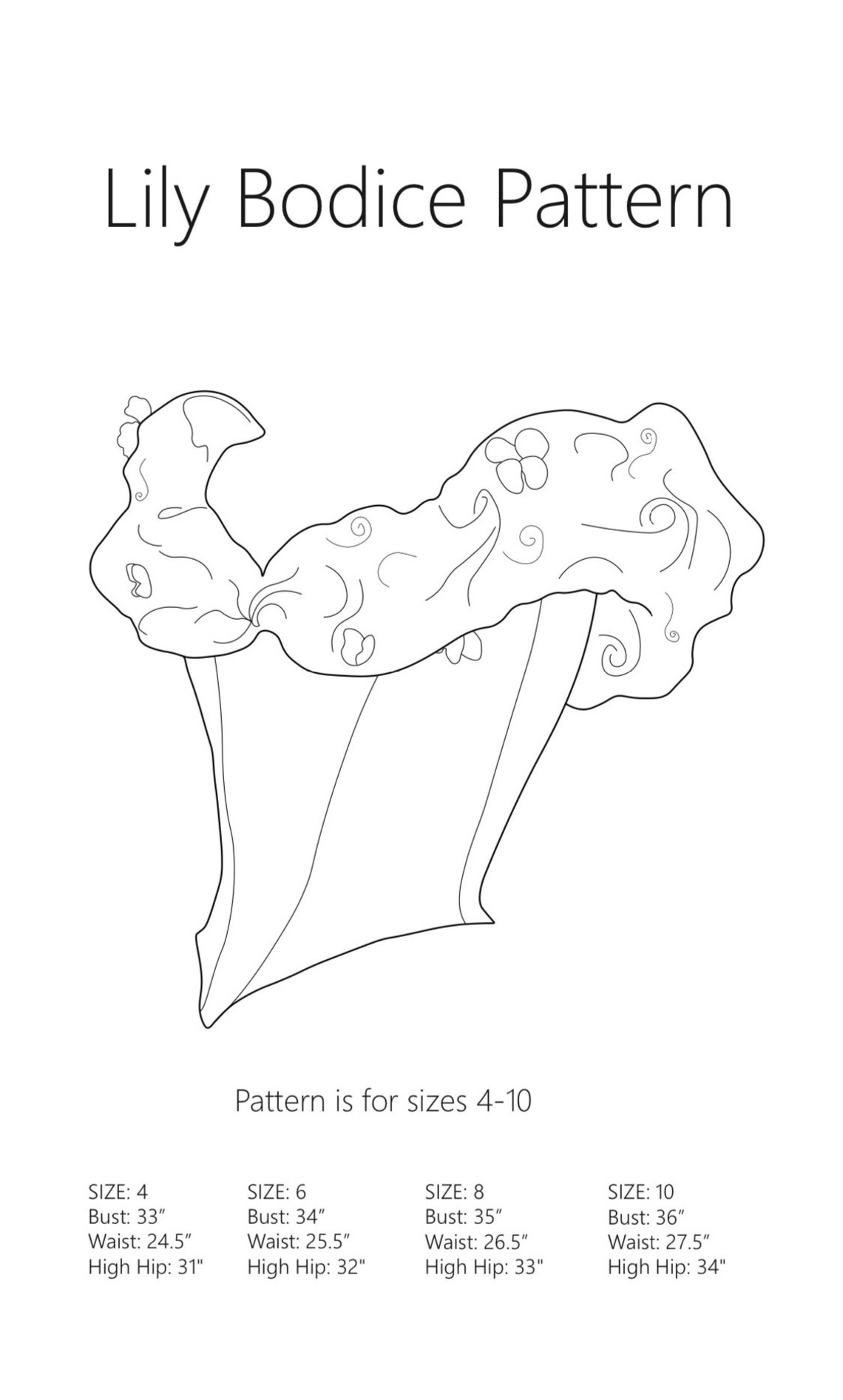 Lily Bodice Pattern Sizes 4-10 Cinderella 2015 Inspired | Etsy