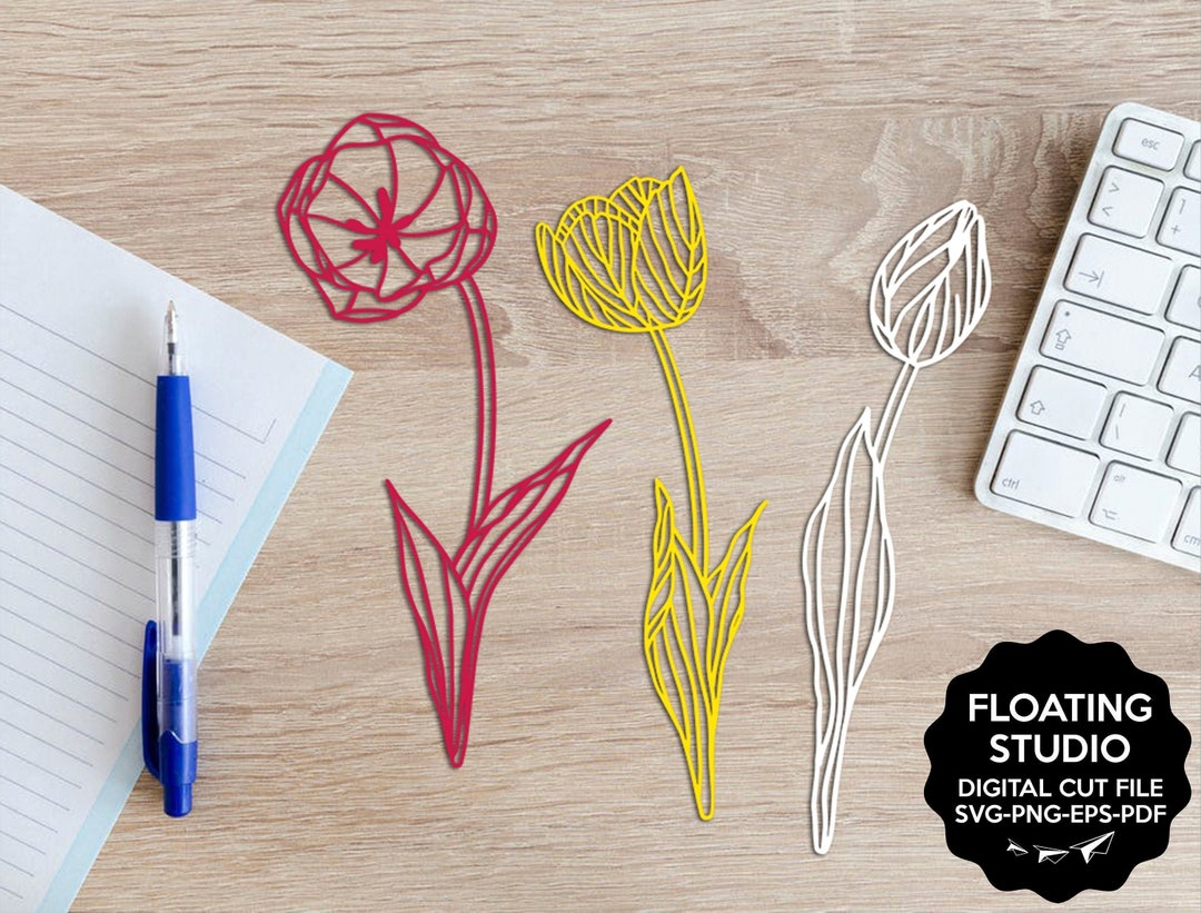 Tulip - SVG - PNG - EPS Files - Cut Files Instant Download - Floating ...