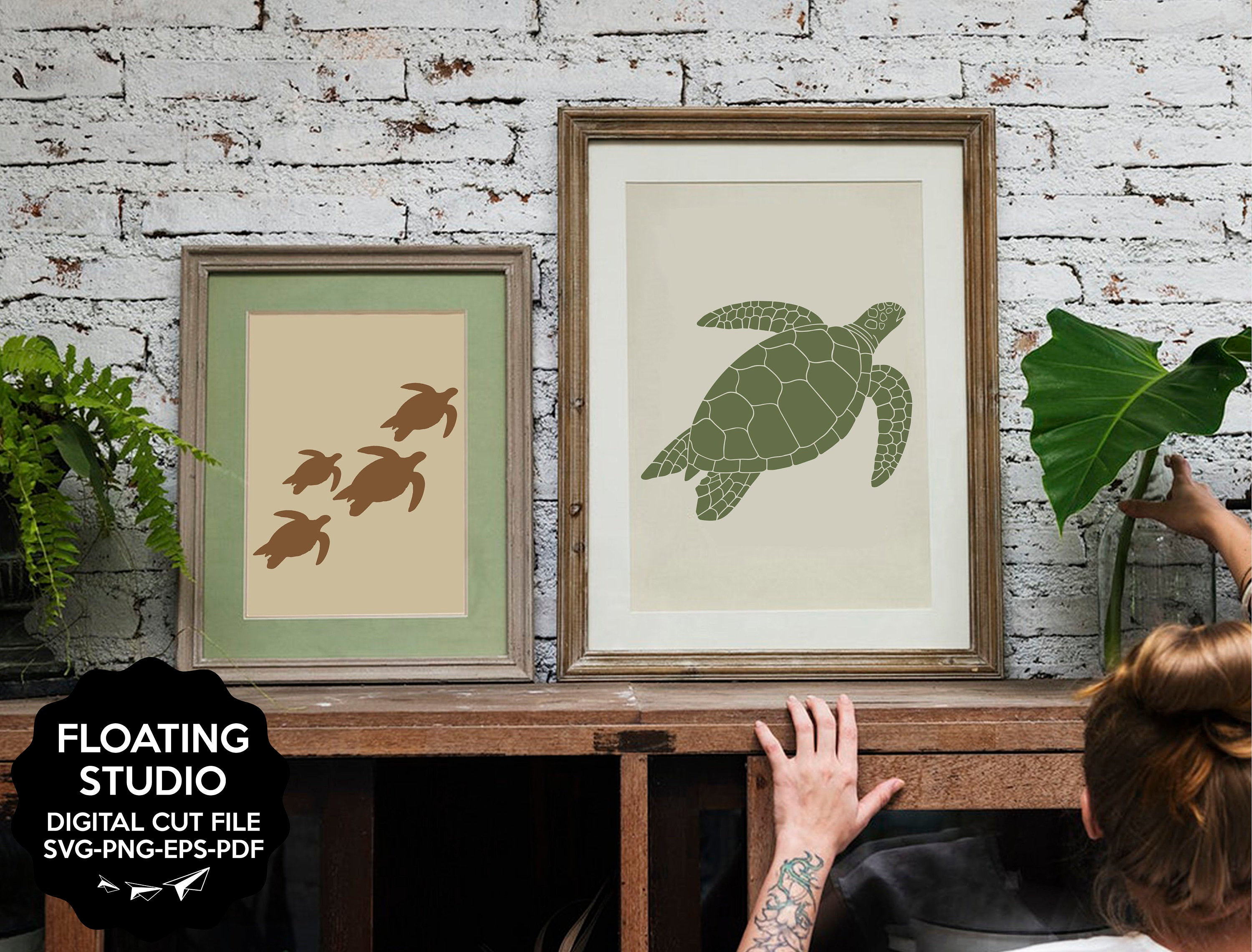 Turtle - SVG - PNG - EPS Files - Cut Files Instant Download - Floating ...