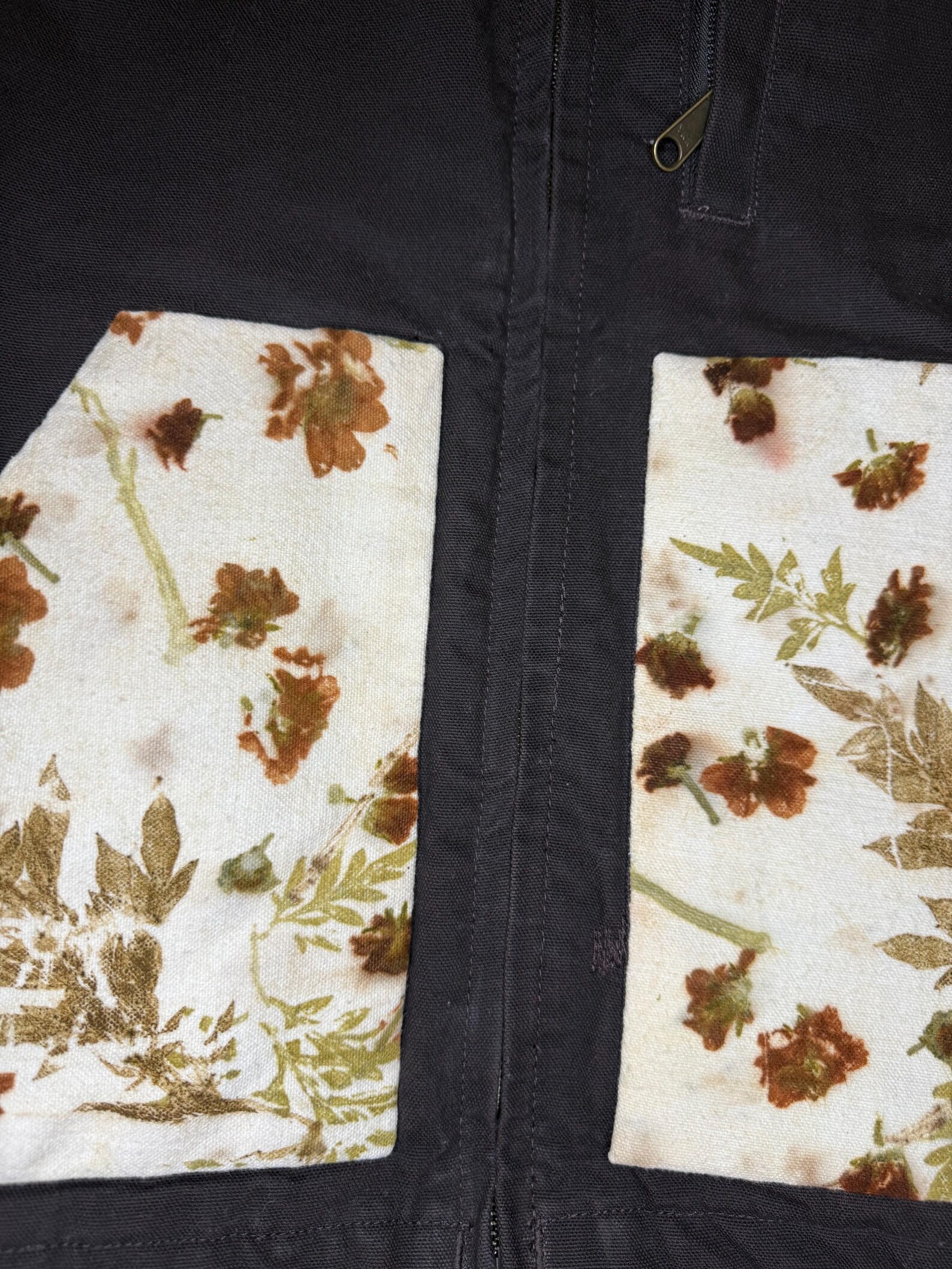 Upcycled Workwear Vest With Eco Printed Pockets, Gift, Workwear, Work ...